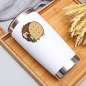 Aigang Funny Tumbler Pug Gift for Pug Lovers Friends Family Coworkers Kids Birthday Father's Day Puppy Coffee Cup 20oz Stainless Steel Travel Mug Thermal Water Bottle for Hot & Cold Drinks