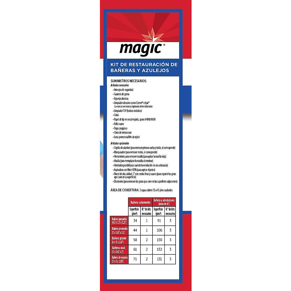 Magic Tub and Tile Refinishing Kit - Spray on Aerosol - Refinish Sinks Tile Porcelain Acrylic Fiberglass and Ceramic Surfaces, Bright White, 12 Ounce (Pack of 2)