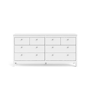 Tvilum 8 Drawer Double Dresser, White