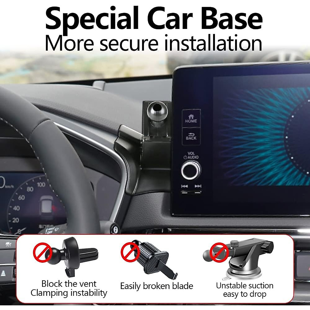 LUNQIN Car Phone Holder Mount for 2023 2024 2025 Honda CRV CR-V Auto Accessories Interior Decoration Mobile Cell Smartphone Bracket Stand