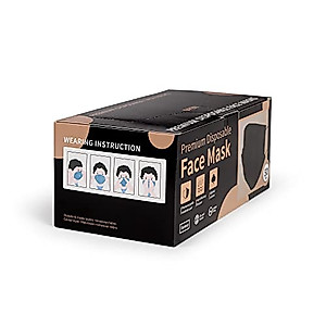 Old South Trading Face Masks - Disposable Black 3-ply Masks for Adults - Black (50 Count (Pack of 1)