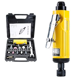 Air Die Grinder with 1/4"(6MM) and 1/8"(3MM) Collets, Pneumatic Die Grinder Kit, 22000 RPM
