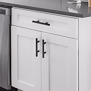 10 Pack 5 Inch Length Kitchen Cabinet Handles with 3 Inch Hole Center Matte Black Cabinet Pulls Stainless Steel Drawer Pulls,Cabinet Knobs for Dresser Drawer