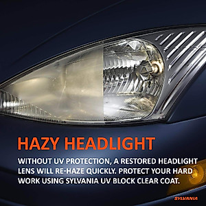 SYLVANIA - Headlight Restoration Essentials Kit - UV Block Clear Coat, Most Important Step to Restore Sun Damaged Headlights, Surface Activator, UV Protection for Clearer Headlights - 1 Fl Oz