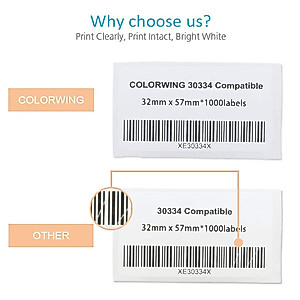 COLORWING Compatible DYMO 30334 (1-1/4" x 2-1/4") Multi-purpose Labels, Barcode/FNSKU/FBA, use with Dymo Label writer 450, 4XL Printers, 450 Turbo, Rollo & Zebra Printers, 8 Rolls/1000 Labels