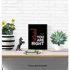 Motivational Quote Art Print Wall Art Poster - 8x10 Inspirational Home Decor, Room Decoration for Office, Classroom - Gift for Parenting, Teacher, Entrepreneur - Henry Ford Quote