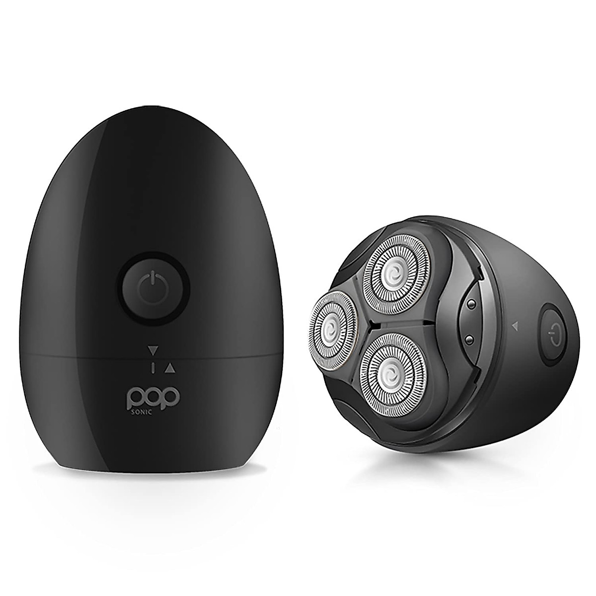 Pop Sonic Moon Shaver (Black) - Face & Body Shavers for Men & Women - 3 Floating Rotary Heads Face Shaver w/Removable Cap - Long Lasting Lithium-ion Battery Portable Electric Shaver & Leg Shaver