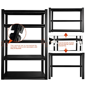 PACHIRA E-Commerce 72" Garage Shelving Heavy Duty, Wide Size Storage Shelves 5-Tier Large Metal Shelving Unit Adjustable Utility Rack for Garage, Pantry, 39.4" W x 17.7" D x 72" H