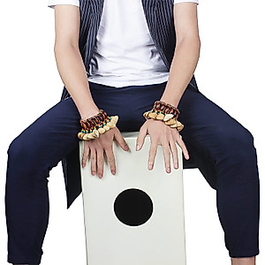 Cacho Seed Rattle Bracelet Anklet, 2 PCS African Shaker Nut Shell Bracelet Natural Percussion Accessories Musical Instrument