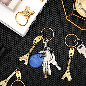 Fumete 80 Pieces Eiffel Tower Keyring Retro French Souvenirs Keychain for Christmas Gifts(Gold)