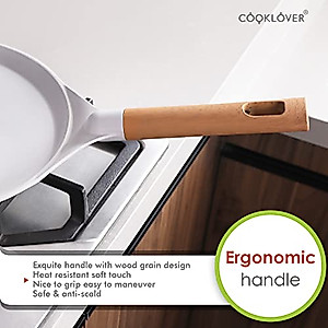 COOKLOVER Crepe Pan Nonstick Die cast Aluminum PFOA Free Induction Omelet Pan 11 inch - Sea-Salt Gray