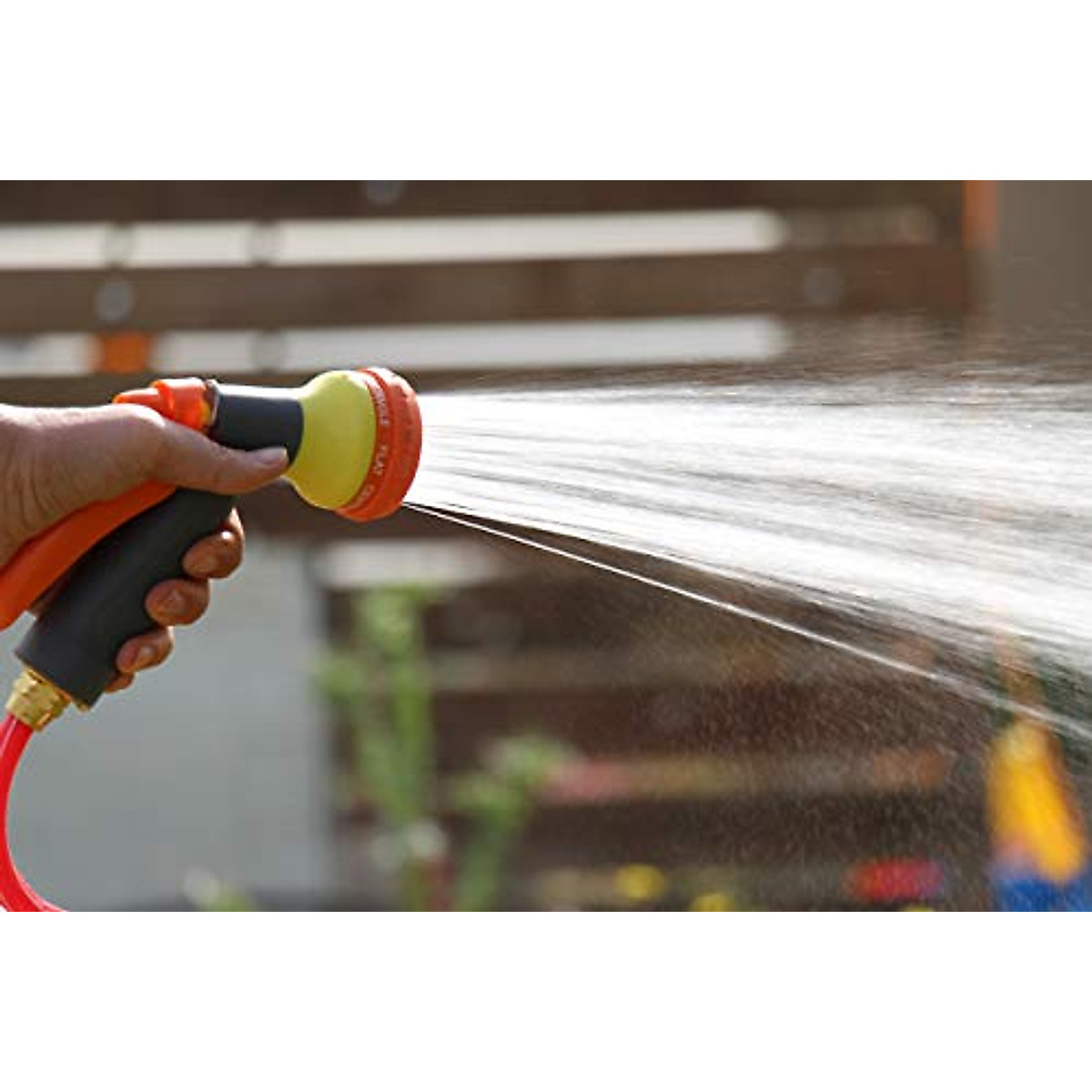 TABOR TOOLS Coil Garden Hose, 25 Feet Retractable Recoil Watering Hose with 8-Pattern Spray Nozzle, Corrosion Resistant 3/4 Inch Solid Brass Connectors, Lightweight and Durable. WK25A. (25 Feet)