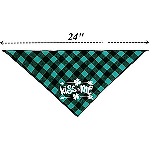 St Patrick's Day Hat for Dogs and Buffalo Plaid St. Patty's Green Dog Bandana