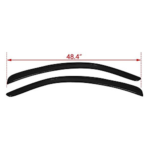 Window Visor Compatible with 2010-2014 Ford Mustang Coupe(Not Fits Convertible), Acrylic Smoke Tinted 2PCS Sun Rain Shade Guard Wind Vent Air Deflector by IKON MOTORSPORTS, 2011 2012 2013