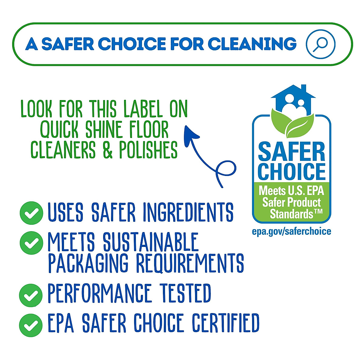 Quick Shine Multi Surface Floor Finish 64oz | Cleaner & Polish to use on Hardwood, Laminate, Luxury Vinyl Plank LVT, Tile & Stone | Safer Choice w/Clean Shine Technology | Protect-Refresh