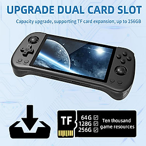 Powkiddy X55 Handheld Retro Game Console with 30000 Games, 5.5-Inch Game Arcade Video Gaming Console ( 16G+256G Black) Handheld Emulator - 2023 Latest Version