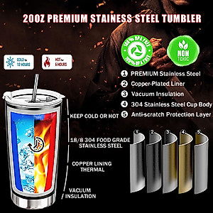 XWLAI Horror Tumbler with Lid and straw - Gift for Men, Women Who Love A Good Scare - Halloween Coffee Cup - Gifts for Friend on Birthday, Christmas - Halloween Decorations - Horror Tumbler 20 Oz