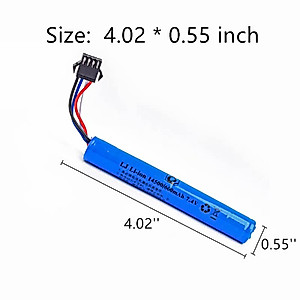 CBB 7.4V 600mAh 1450cell Li-ion Battery with SM-4P Plug and USB Charger for Airsoft Guns Gel Water Blaster