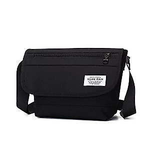 BIMMI Waterproof Messenger Bag for Men and Women - Casual Shoulder Crossbody Bag for Work,and Travel - Small Satchel Handbag Bag Black