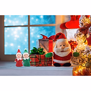 WULEEUPER Sleeping Elf Doll with Pacifier | Christmas Miniature Elf Doll Toys | New Year Holiday Decoration Party Gift (Pink)