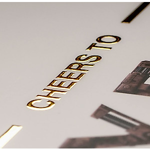 4LittleHeroes 50th Birthday Guest Book Alternative – Premium Card Board Laminated Anniversary Decoration with 3D Gold Foil – Design and Made in Europe 11x17 Inch Cheers to 50 Years [Unframed]