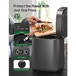 Paris Rhône Smart Waste Kitchen Composter, FoodCycler Eco-Friendly Electric Kitchen Compost Bin Sustainable Indoor Countertop Food Cycler with 3 Modes, Odor-Free, Fertilizes Your Garden