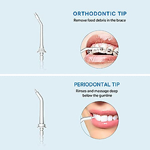 TUREWELL Water Flosser Cordless, Oral Irrigator for Teeth, Portable Waterpick with DIY Mode and 3 Replacement Jets, IPX7 Waterproof Electric Dental Flosser for Travel/Home/Braces (White)