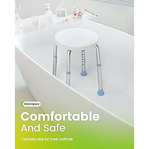 OasisSpace Shower Chair for Inside Shower, Adjustable Shower Stool,Bathtub Seat Bench with Anti-Slip Rubber Tips for Safety and Stability, Handicap Bathroom Stool for Seniors, Disabled, Handicap