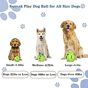 PAEYOOR Giggle Ball for Dogs,Interactive Dog Toys Wobble Wag Wiggly Giggly Active Rolling Ball Funny Sounds,Durable Safe Dog Toy Balls Birthday Gift for Large Medium Dogs,Green,5.5inch