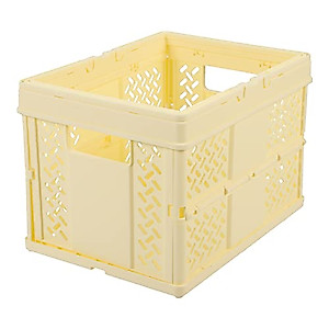 Cabilock Home Collapsible Storage Crates Case Portable Household Container Kitchen Sundry Bedroom Snack Bin for Organizer Basket Basket: Small Handle Plastic Bins Office Bathroom Folding