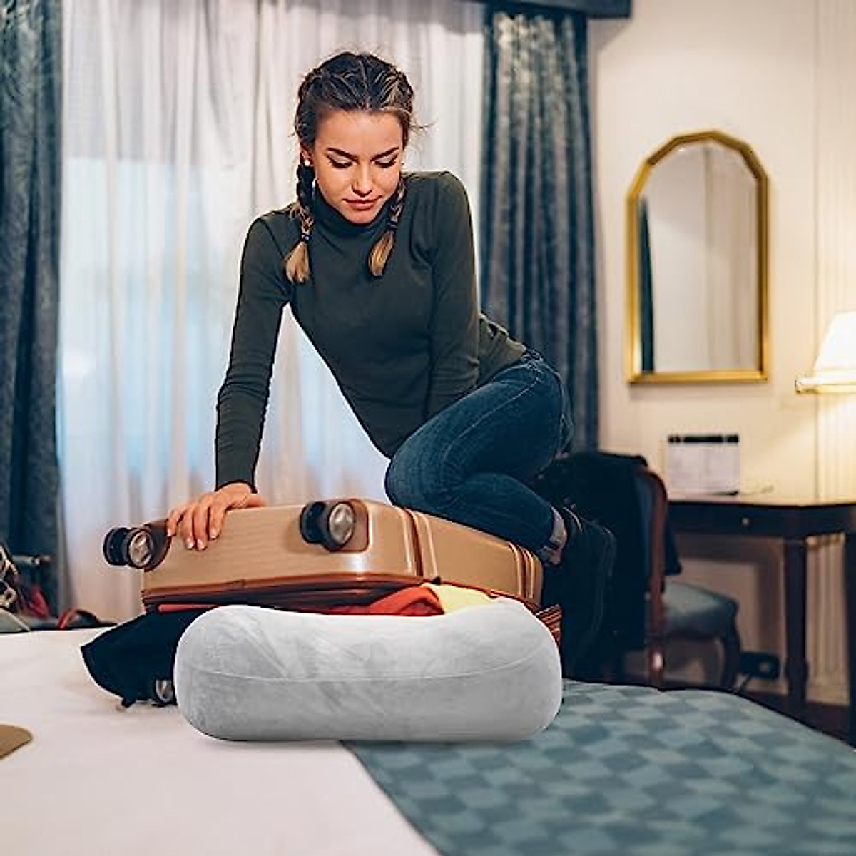 BESPORTBLE Portable Small Pillow Bed Pillows Car Accessories Camping Pillow Sleeping Bags Neck Pillow for Bed Compact Travel Pillow Adorable Pillow Beach Pillows Backpacking Pillow