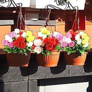 KASIHAO Artificial Rose Flower Green Leaves and Stem Silk Fake Rose Flower Home Garden Decoration Wedding Bouquet, Birthday Gift Flower Party (Color), ReYellow