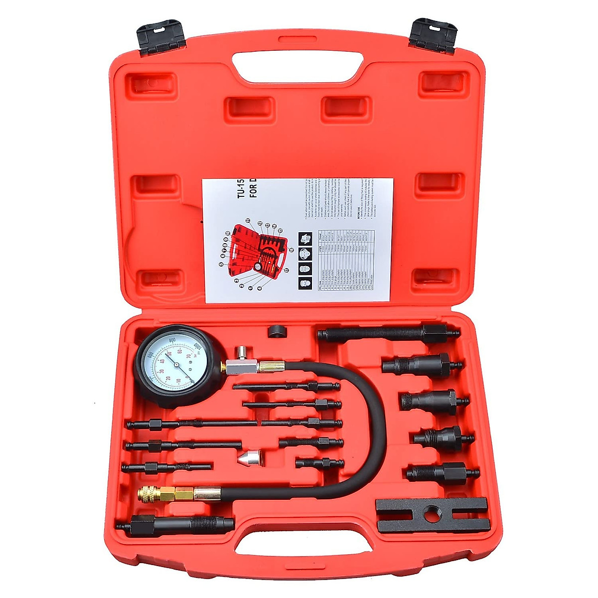Prokomon 17 pc Diesel Engine Cylinder Compression Tester Tool Kit Set Automotive Compressor