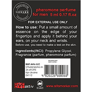 ALFAMARKER Pheromone Cologne for Men - Pheromones Oil Perfume for Men - Pheromone Set (5ml dropper+5 ml rollon)