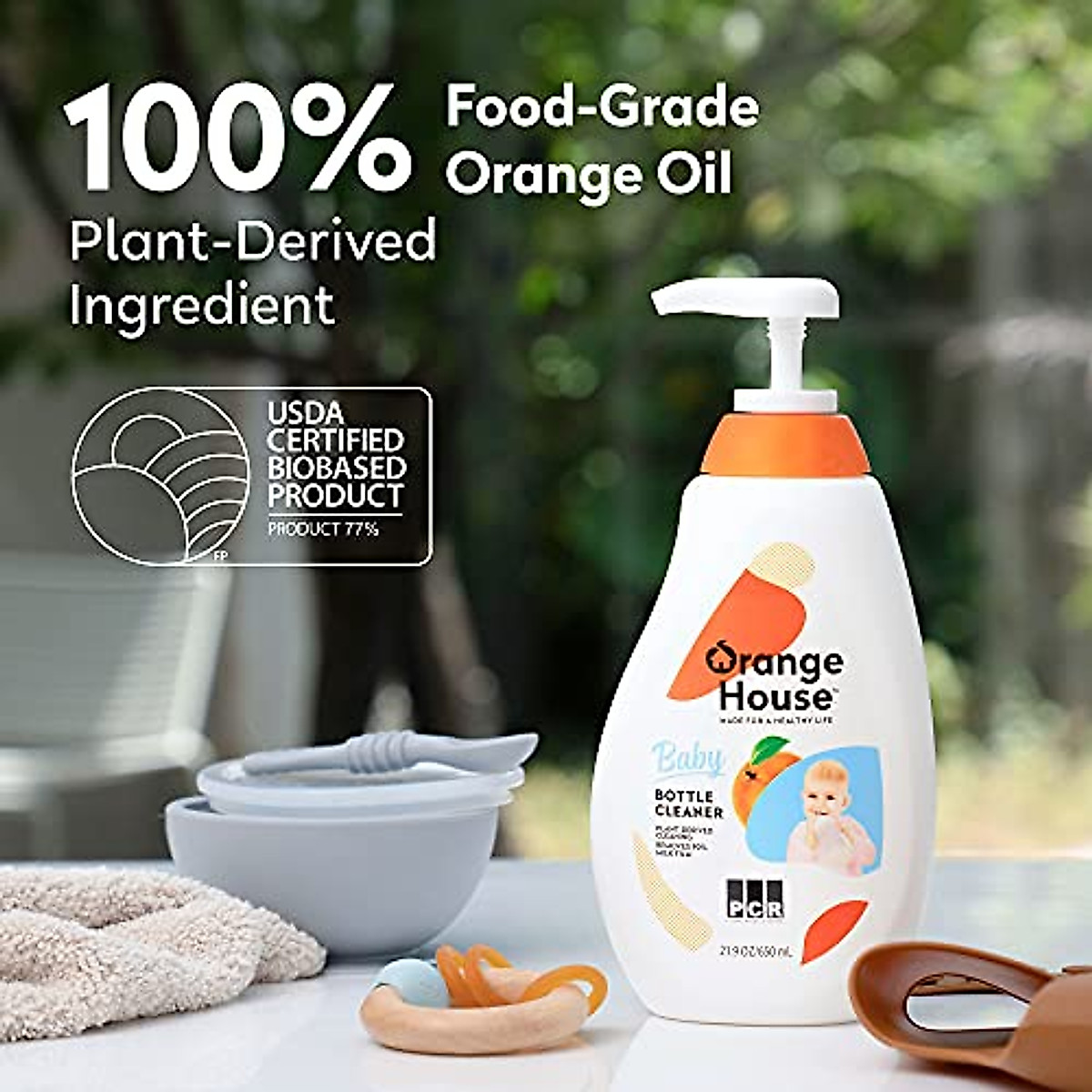 ORANGE HOUSE Baby Bottle Dish Soap Planted-Based Bottle Soap Cleaner, 21.9 Fl oz (3 Pack)