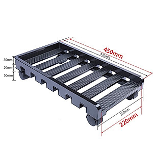 YGCBL Multifunction Portable Hand Trucks,Trolleyplastic Dolly Transport Roller Dollies Abs Plastic Moisture Proof Main Chassis Base Universal Wheel 45Kg Capacity, 4 Colors,Black