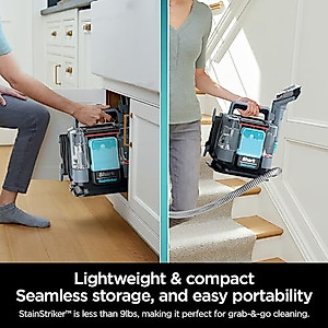 Shark PX202BRN StainStriker Portable Spot, Stain, & Odor Eliminator for Carpets, Area Rugs, Upholstery, Cars, with Bonus Accessories and Cleaning Solutions, Perfect for Pets, Nordic Blue