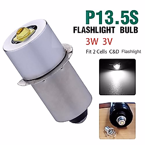 TRLIFE Maglight Replacement Bulbs DC 3V, Maglight LED Bulb for Only 2 Cells C&D Flashlight Headlight, 3W Maglight Replacement Bulbs LED Flashlight Bulbs(2 Pack)