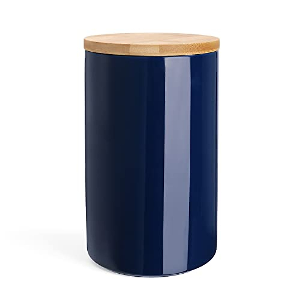 Sweese Ceramic Canisters for the Kitchen, 65oz Canister with Bamboo Lid Porcelain Food Storage Jar Modern and Clean Kitchen Organization for Coffee, Flour, Tea, Sugar, Airtight Container, Navy