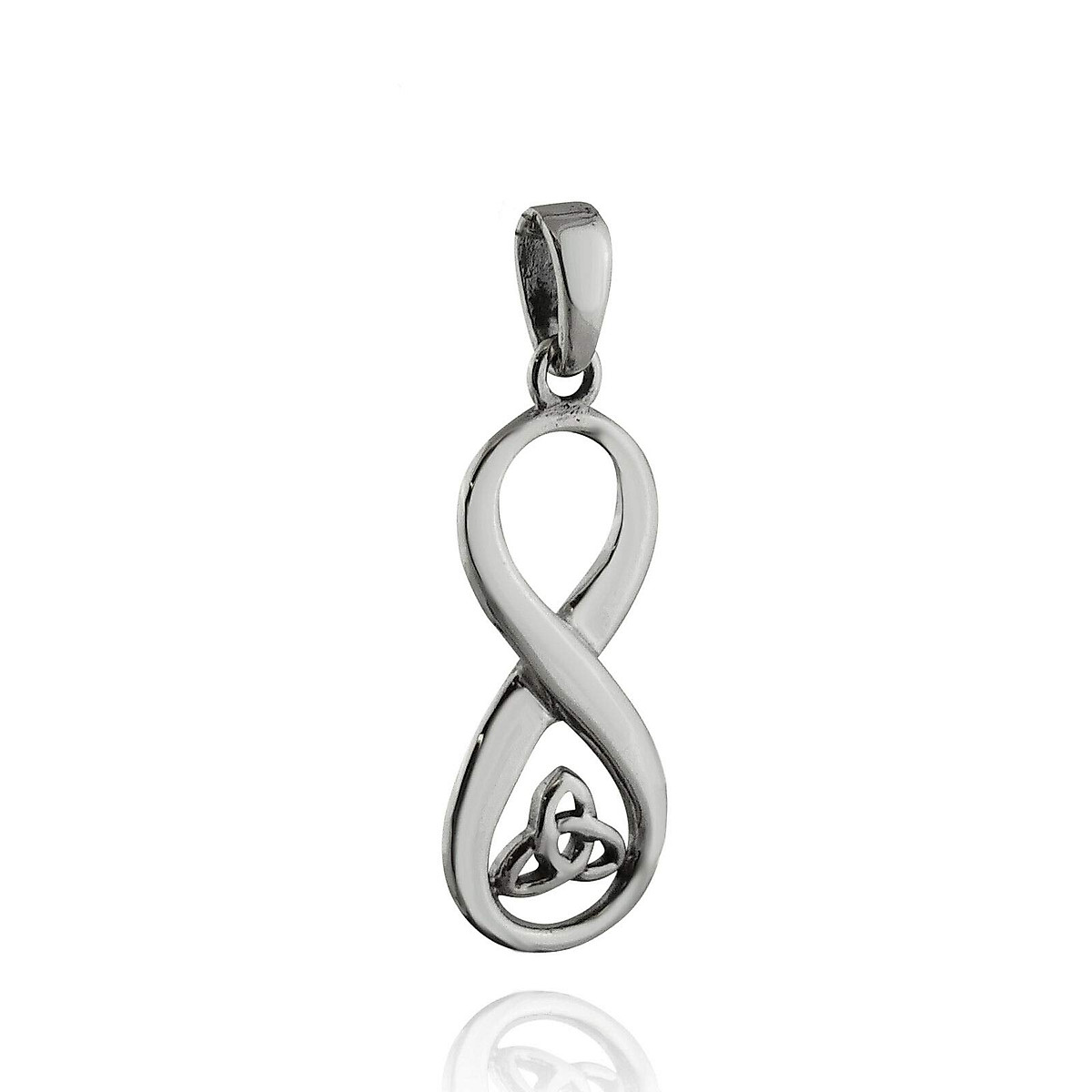 Trinity Knot Infinity Sign Pendant - 925 Sterling Silver Love Gift Friends New