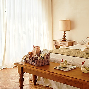 GRANNY SAYS Wicker Storage Baskets, Waterproof Wicker Basket with Handles, Trapezoid Woven Storage Bins for Organizing, Decorative Wicker Basket, Brown, 2-Pack