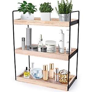 Kmise 3 Tier Bathroom Counter Organizer-Bathroom Countertop Storage-Bathroom Counter Shelf-Vanity Organizer Bathroom Counter Tray and Coffee Bar Organizer for Countertop