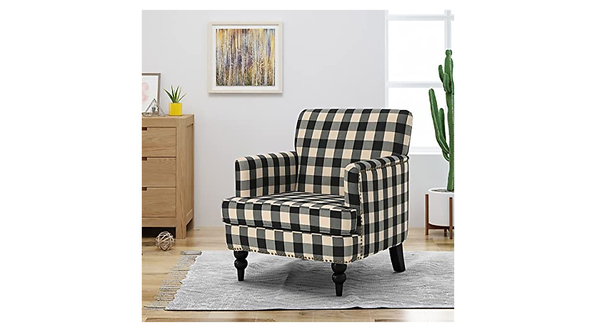 Christopher Knight Evete Tufted Fabric Club Chair - Stylish Black ...