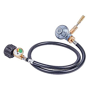 GasSaf 3 FT Propane Adapter Hose with Regulator,1 lb to 20 lb Converter Gas Regulator fit for Blackstone 17”, 22” Tabletop Griddles,Pit Boss 2 Burner Table top Gas Griddles