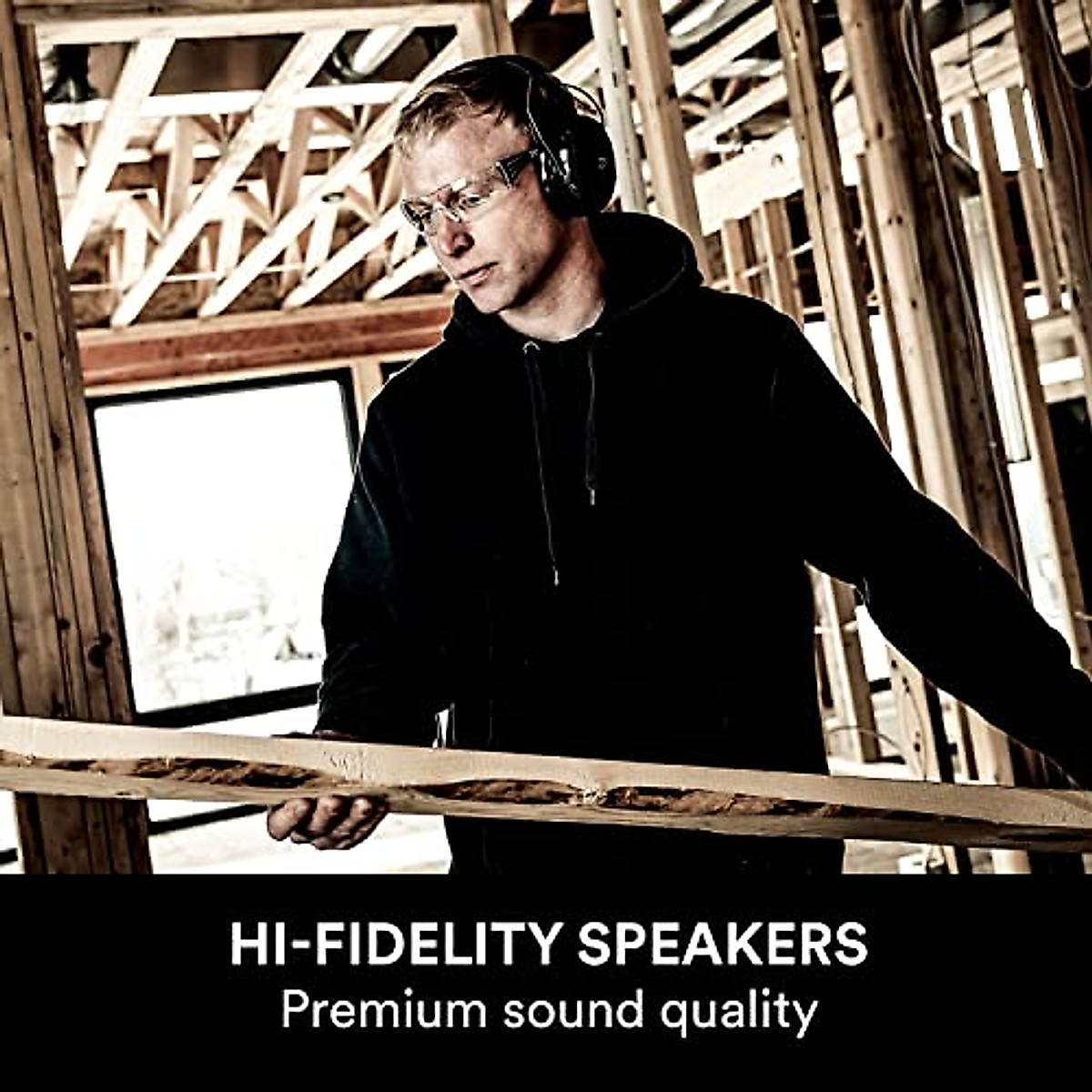 3M WorkTunes Connect + Gel Ear Cushions Hearing Protector with Bluetooth Wireless Technology, NRR 23 dB, Hearing protection for Mowing, Snowblowing, Construction, and Work Shops,Black