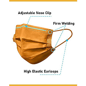 TeNice Masks Disposable 100 Pack, Individually Wrapped Colorful 4 Ply Face Mask for Adults Extra Protection, ASTM Level 3 Medical Grade with 10 Vibrant Colors