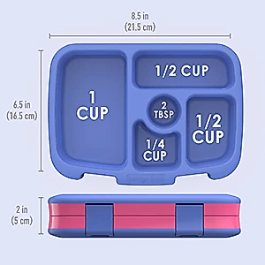 Bentgo® Kids Brights Bento-Style 5-Compartment Lunch Box - Ideal Portion Sizes for Ages 3 to 7 - Leak-Proof, Drop-Proof, Dishwasher Safe, BPA-Free, & Made with Food-Safe Materials (Fuchsia)