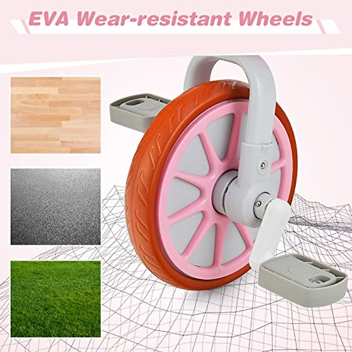 OLAKIDS Toddler Tricycle, 5 in 1 Kids Trike for Age 2-4 with Push Handle, Baby Bike with Adjustable Seat and Handle, Removable Pedal and Training Wheels for Boys Girls Toy Gift (Pink)