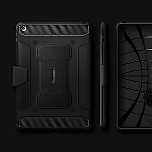 Spigen Rugged Armor Pro Designed for iPad 10.2 Case, iPad 9th Generation Case (2021) / iPad 8th Generation Case (2020) / iPad 7th Generation Case (2019) with Pencil Holder - Black