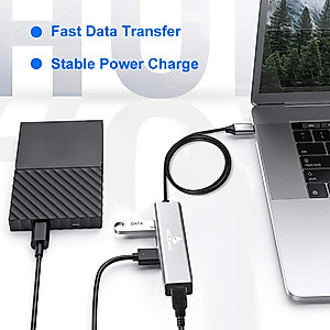 NexiGo 4-Port USB 3.0 Hub, Aluminum Portable USB Hub, 2 Ft Cable, [5Gbps High Speed, 4.5W Charging Supported] for MacBook, Mac Pro/Mini, iMac, Surface Pro, Laptop, USB Flash Drives, Hard Drives